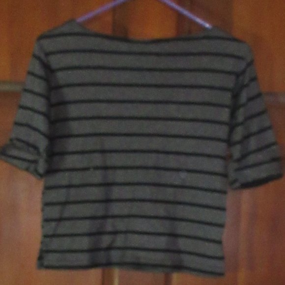 e girl | Tops | E Girl Black Striped Top Girls Xl 8 | Poshmark